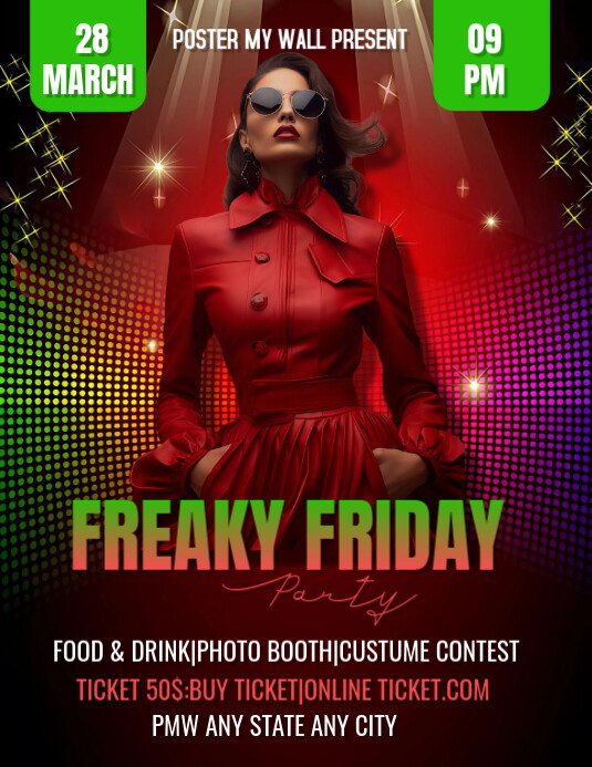 Copy of Red Joyful Freaky Friday Night Party Flyer (us Letter ...