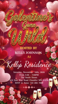 Red Joyful Galentine's Party Instagram Story Template | PosterMyWall