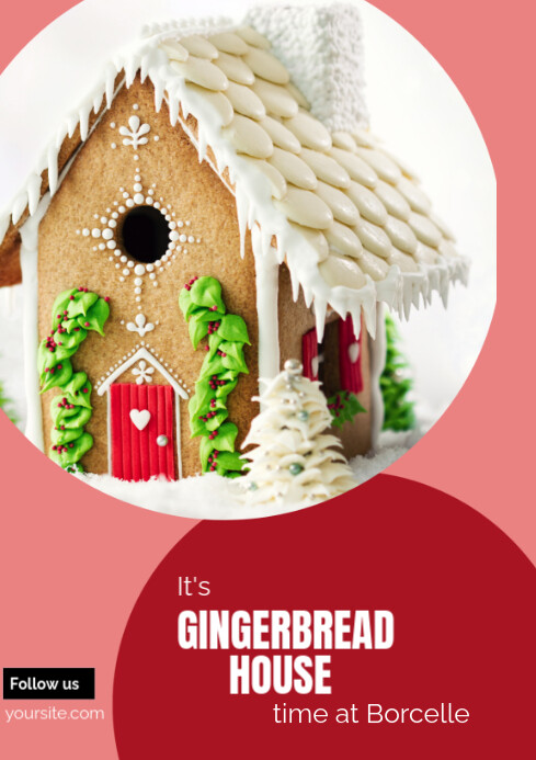 Copy of Red Joyful Gingerbread House A4 | PosterMyWall