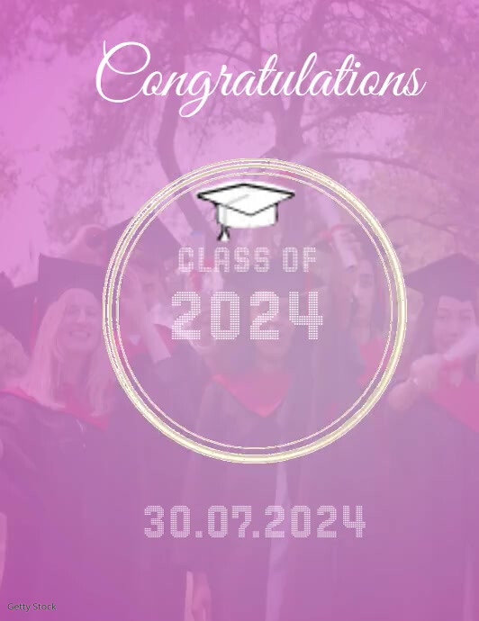 Red Joyful Graduation Purple Flyer (us Letter Template | PosterMyWall