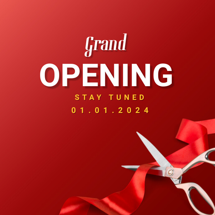 Red Joyful Grand Opening Instagram Post Template | PosterMyWall