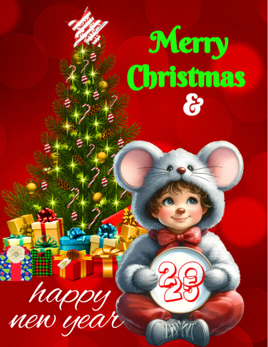 Red Joyful Greetings Flyer (us Letter) Template | PosterMyWall