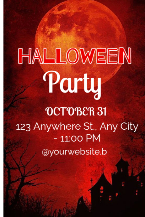 Red Joyful Halloween Night Event Poster Template | PosterMyWall
