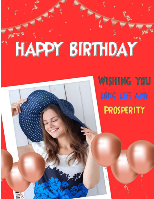 Copy of Red Joyful Happy Birth Flyer (us Letter) | PosterMyWall