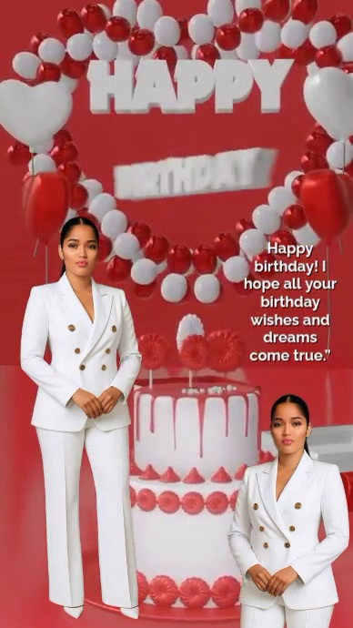 Red Joyful Happy Birthday Celebration Instagram Reel Template ...