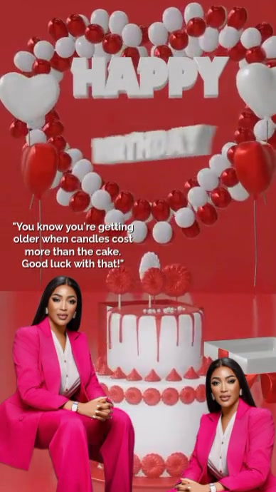 Red Joyful Happy Birthday Celebration Instagram Reel Template ...