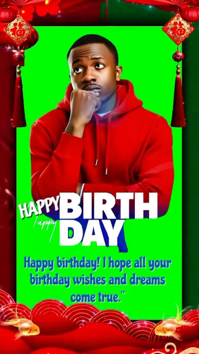 Red Joyful Happy Birthday Instagram Reel Template | PosterMyWall