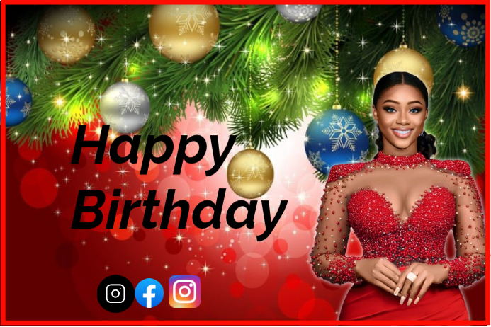 Red Joyful Happy Birthday Label Template | PosterMyWall