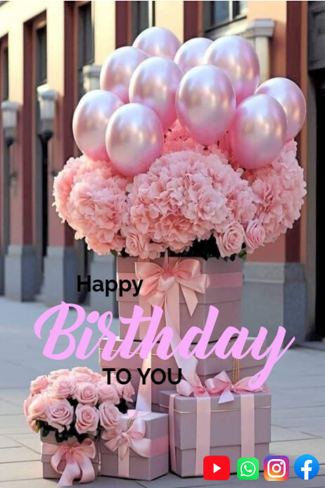Copy of Red Joyful Happy Birthday Poster | PosterMyWall
