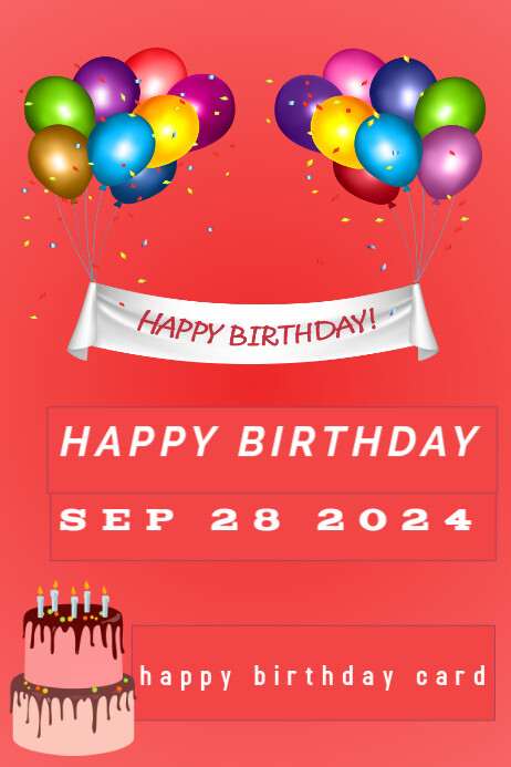 Copy of Red Joyful Happy Birthday Poster | PosterMyWall