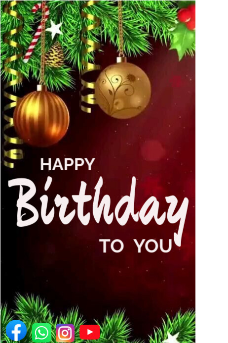 Red Joyful Happy Birthday Poster Template | PosterMyWall