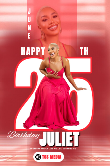 Copy of Red Joyful Happy Birthday Poster | PosterMyWall