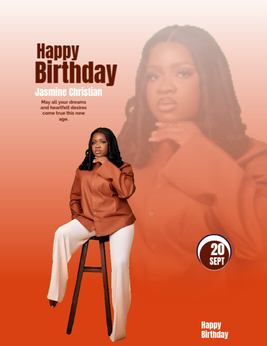 Copy of Red Joyful Happy Birthday Templates Flyer (us | PosterMyWall