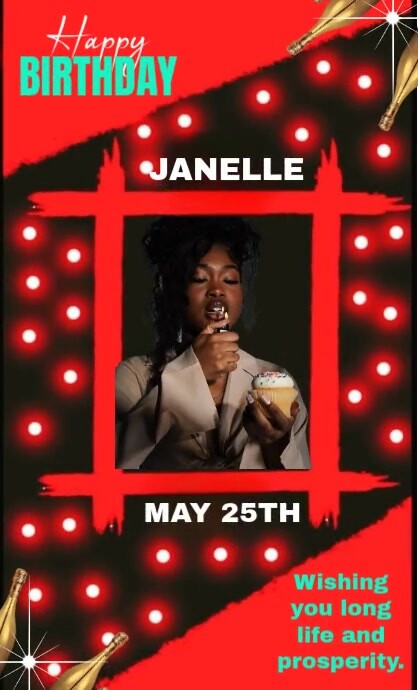 Red Joyful Happy Birthday Video Frame Us Legal Template | PosterMyWall