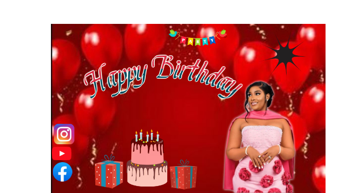 Red Joyful Happy Birthday Youtube Thumbnail Template | PosterMyWall