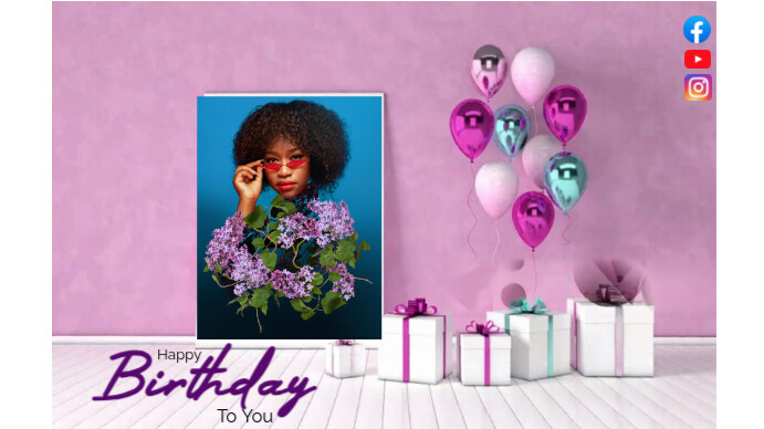 Red Joyful Happy Birthday Youtube Thumbnail Template | PosterMyWall