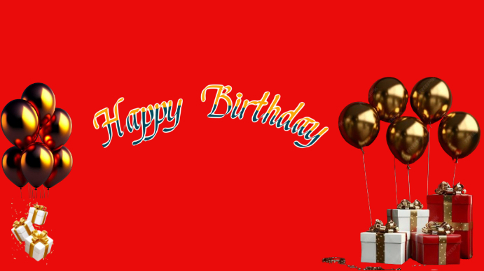 Red Joyful Happy Birthday Youtube Thumbnail Template | PosterMyWall
