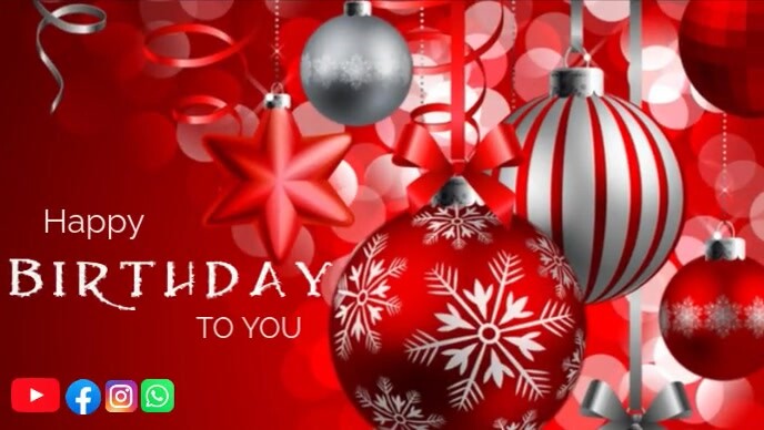 Red Joyful Happy Birthday Youtube Thumbnail Template | PosterMyWall