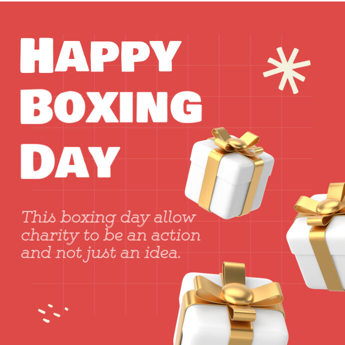 Red Joyful Happy Boxing Day Instagram Post Template | PosterMyWall