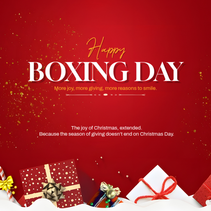 Copy of Red Joyful Happy Boxing Day Square (1:1) | PosterMyWall