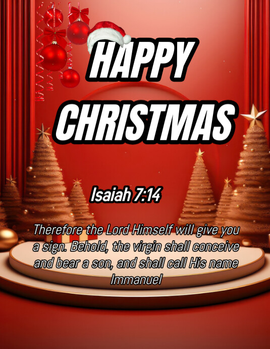 Copy of Red Joyful Happy Christmas Flyer (us Letter) | PosterMyWall