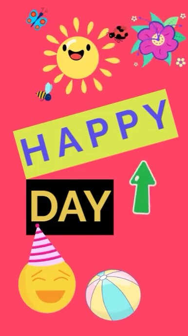 Red Joyful Happy Day Instagram Reel Template | PosterMyWall