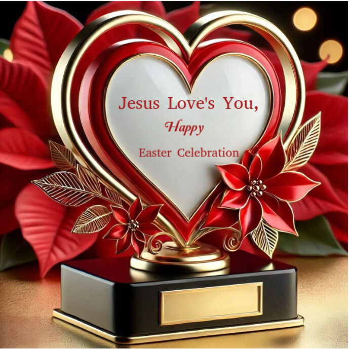 Red Joyful Happy Easter Instagram Post Template | PosterMyWall