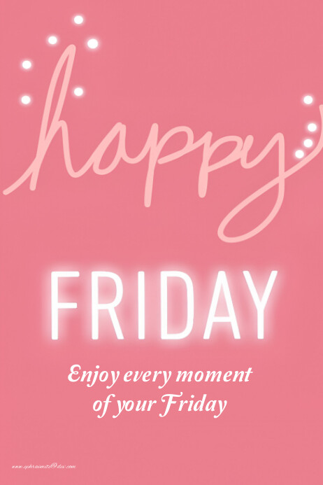Plantilla de Red Joyful Happy Friday Poster | PosterMyWall