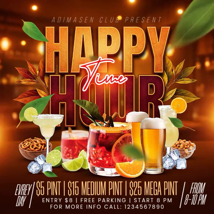 Modèle Happy Hour Promotion | PosterMyWall