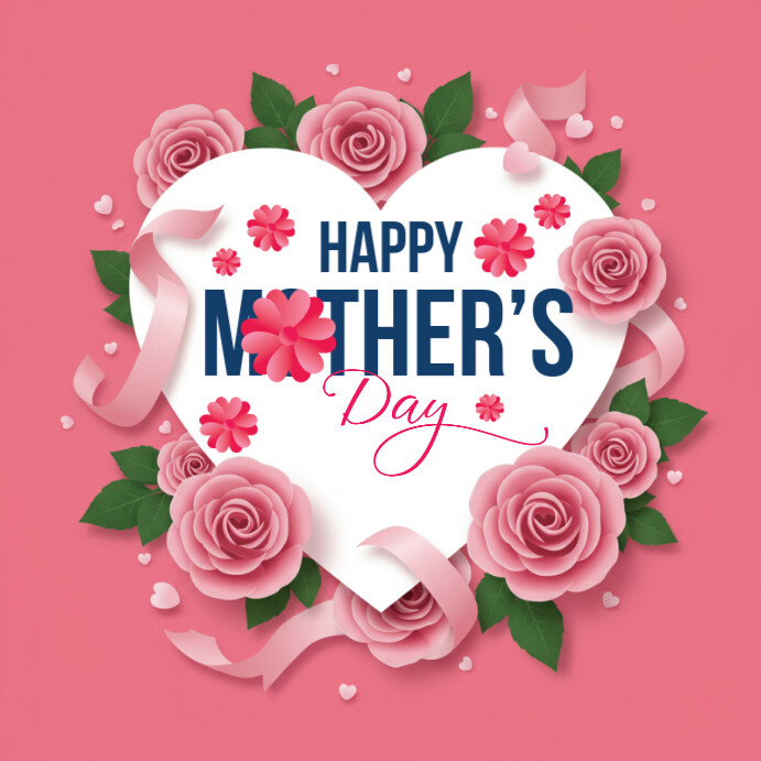 Red Joyful Happy Mothers Day Instagram Post Template | PosterMyWall
