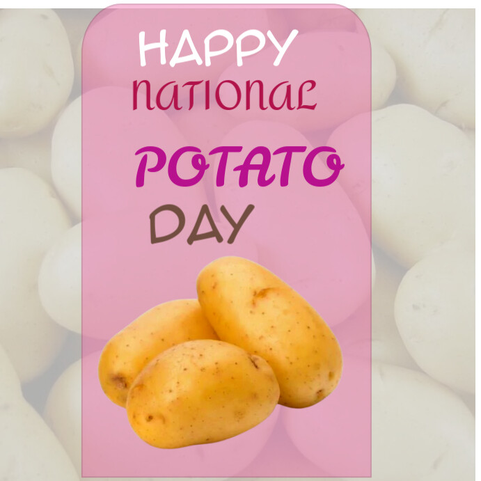 Red Joyful Happy National Potato Day Instagram Post Template | PosterMyWall