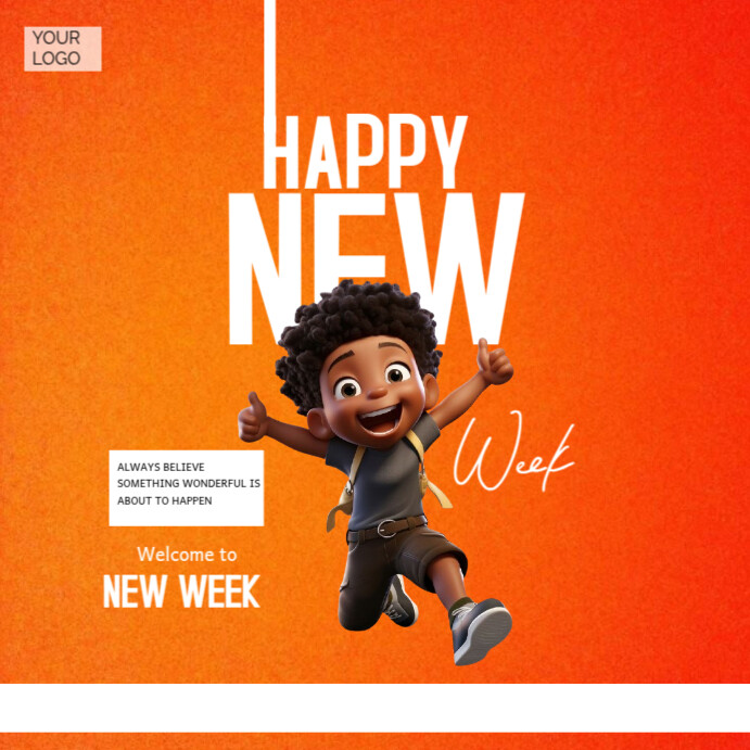 Copy of Red Joyful Happy New Week Instagram Post | PosterMyWall