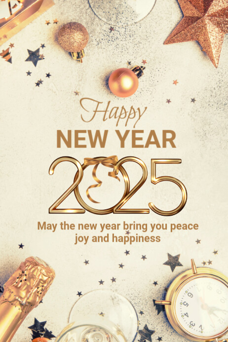 Red Joyful Happy New Year Poster Template | PosterMyWall