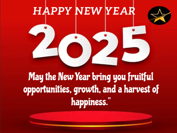 Red Joyful Happy New Year Presentation Template | PosterMyWall