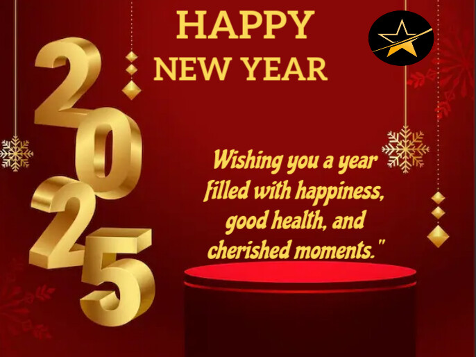 Red Joyful Happy New Year Presentation Template | PosterMyWall