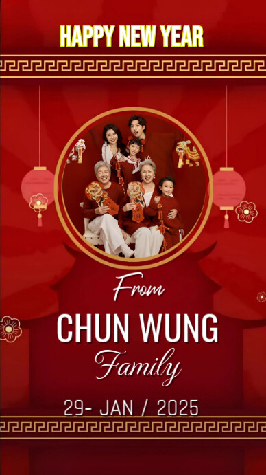 Red Joyful Happy New Year Whatsapp Status Template | PosterMyWall