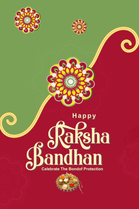 Red Joyful Happy Raksha Bandhan Poster Template | PosterMyWall