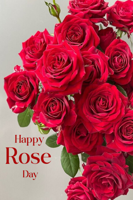 Copy of Red Joyful Happy Rose Day Poster | PosterMyWall