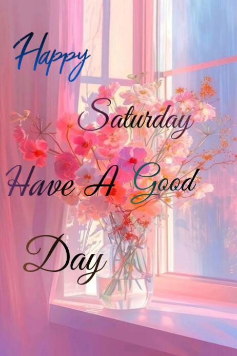 Copy of Red Joyful Happy Saturday Have A Good Day Poster | PosterMyWall