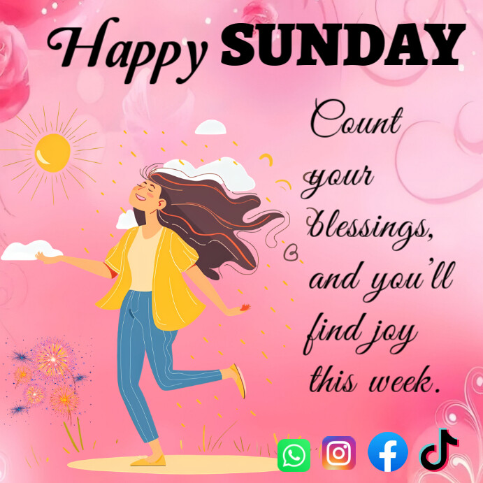 Copy of Red Joyful Happy Sunday Greetings And Wishes Instagram Post ...