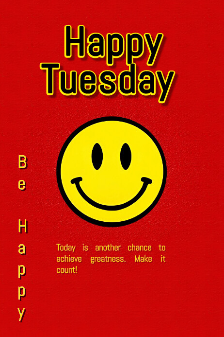 Red Joyful Happy Tuesday Banner 4' × 6' Template | PosterMyWall