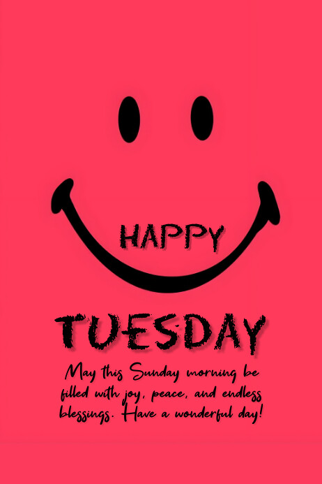 Red Joyful Happy Tuesday Banner 4' × 6' Template | PosterMyWall