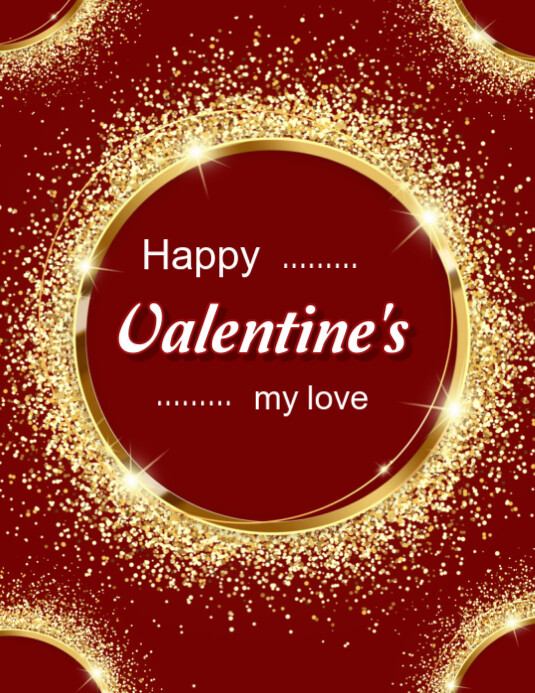 Copy of Red Joyful Happy Valentine's Day My Love Flyer (us Letter ...