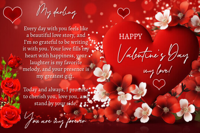Copy of Red Joyful Happy Valentine's Day Poster | PosterMyWall