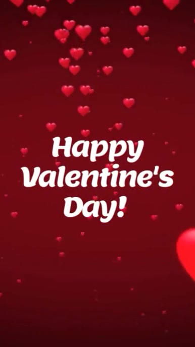 Red Joyful Happy Valentine Day Mobile Video Instagram Reel Template ...