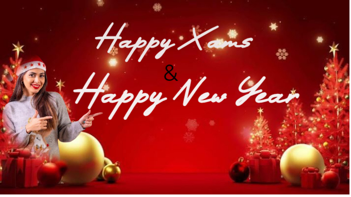 Red Joyful Happy Xmas Youtube Thumbnail Template | PosterMyWall