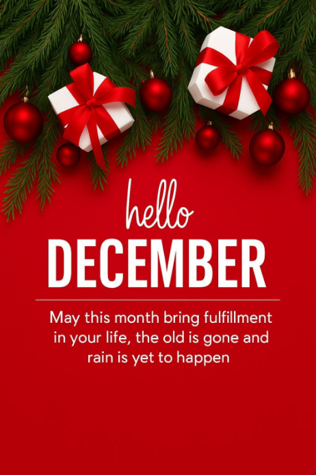 Copy of Red Joyful Hello December Festive Holiday Wishes Poster ...