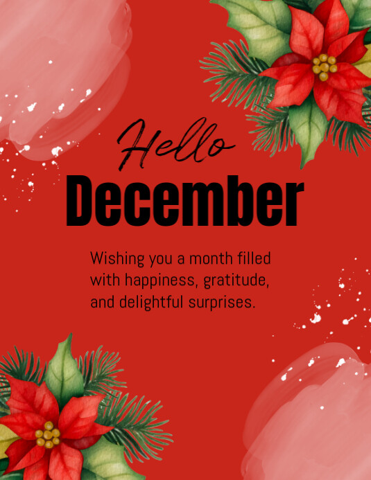 Copy of Red Joyful Hello December Flyer (us Letter) | PosterMyWall