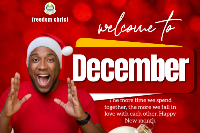 Plantilla de Red Joyful Hello December Poster | PosterMyWall