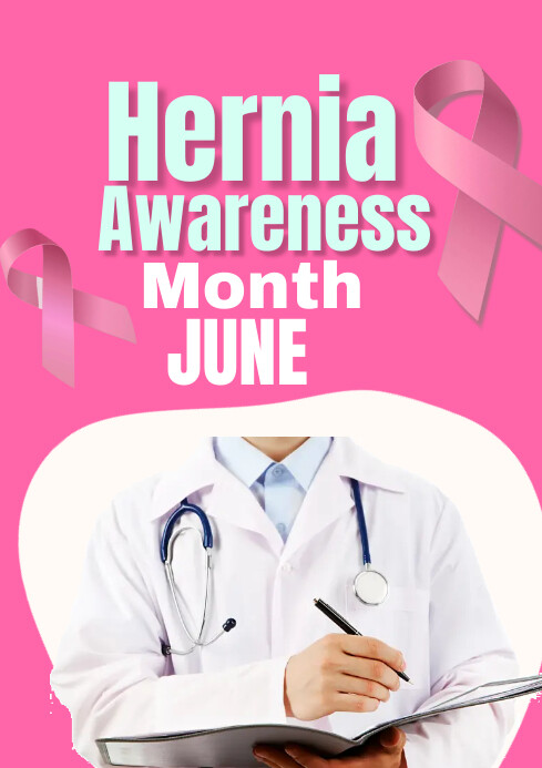 Red Joyful Hernia Awareness Month A4 Template | PosterMyWall
